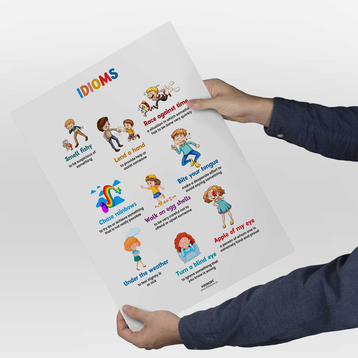 Pack of 4 - Idioms, Vocabulary Poster, Educational English Poster, Kid ...