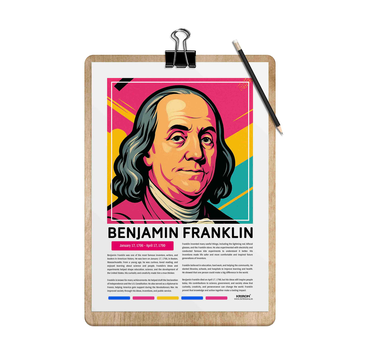 Benjamin Franklin Poster | Inspirational Wall Art | Famous Scientist P ...
