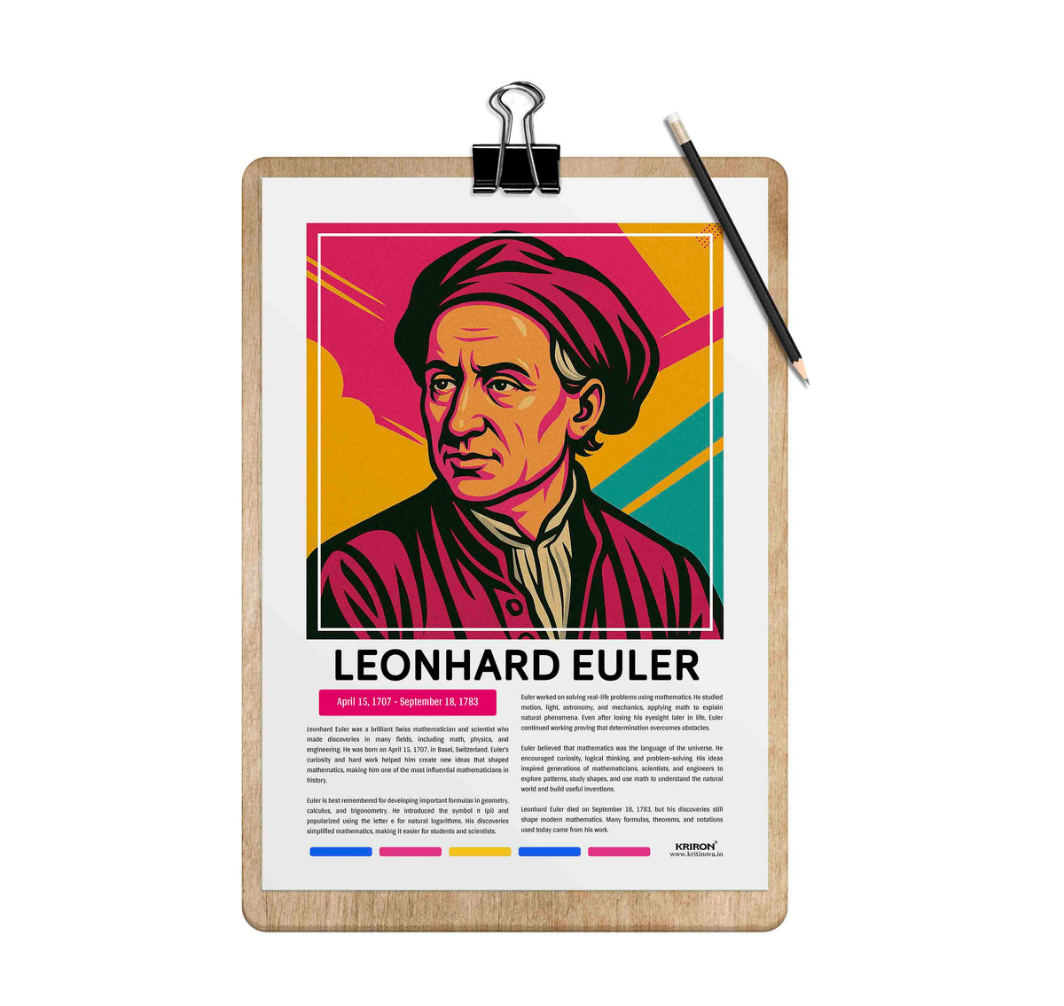 Leonhard Euler Poster | Inspirational Wall Art | Famous Scientist Port ...