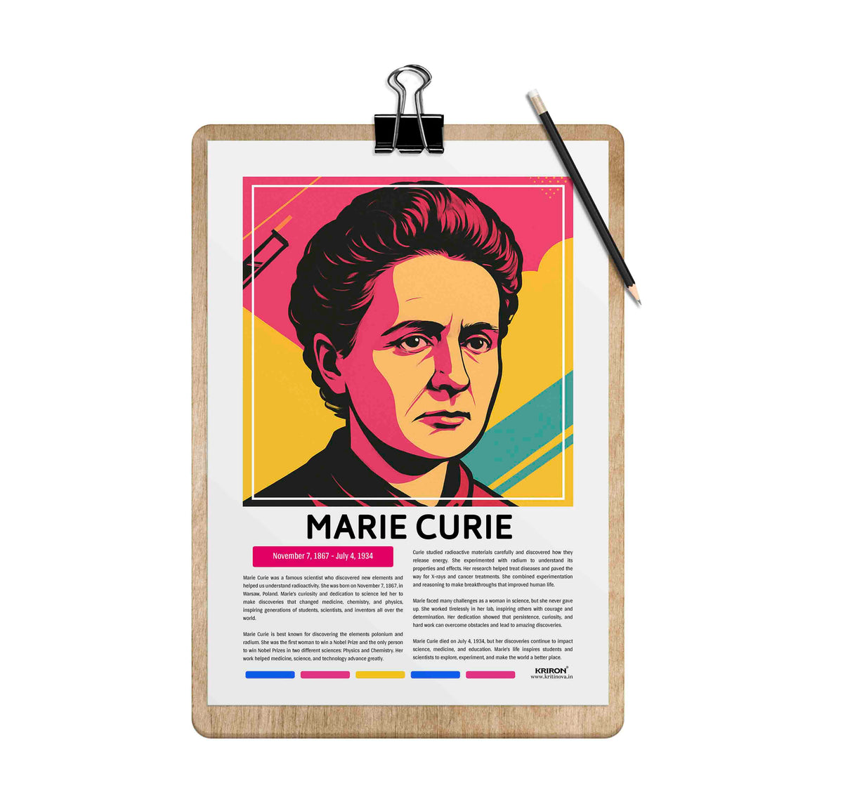 Marie Curie Poster | Inspirational Wall Art | Famous Scientist Portrai ...
