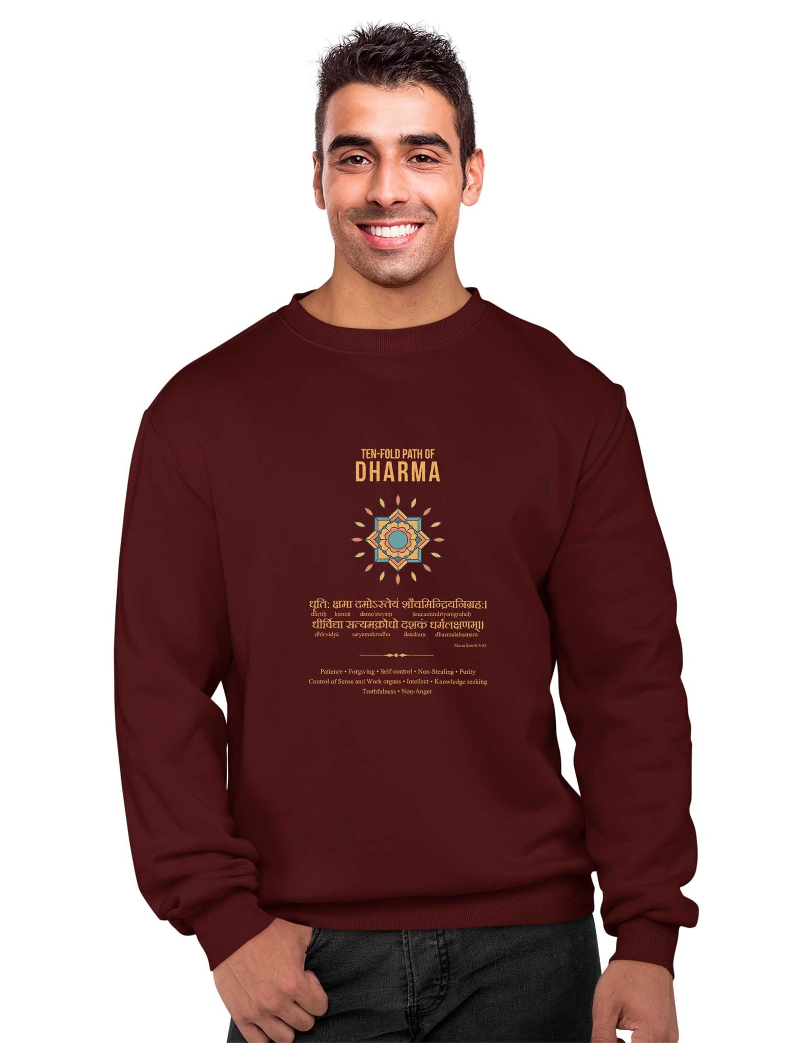 Ten fold Path of Dharma Sweatshirt, Sanskrit Sweatshirt – KRITINOVA INDIA