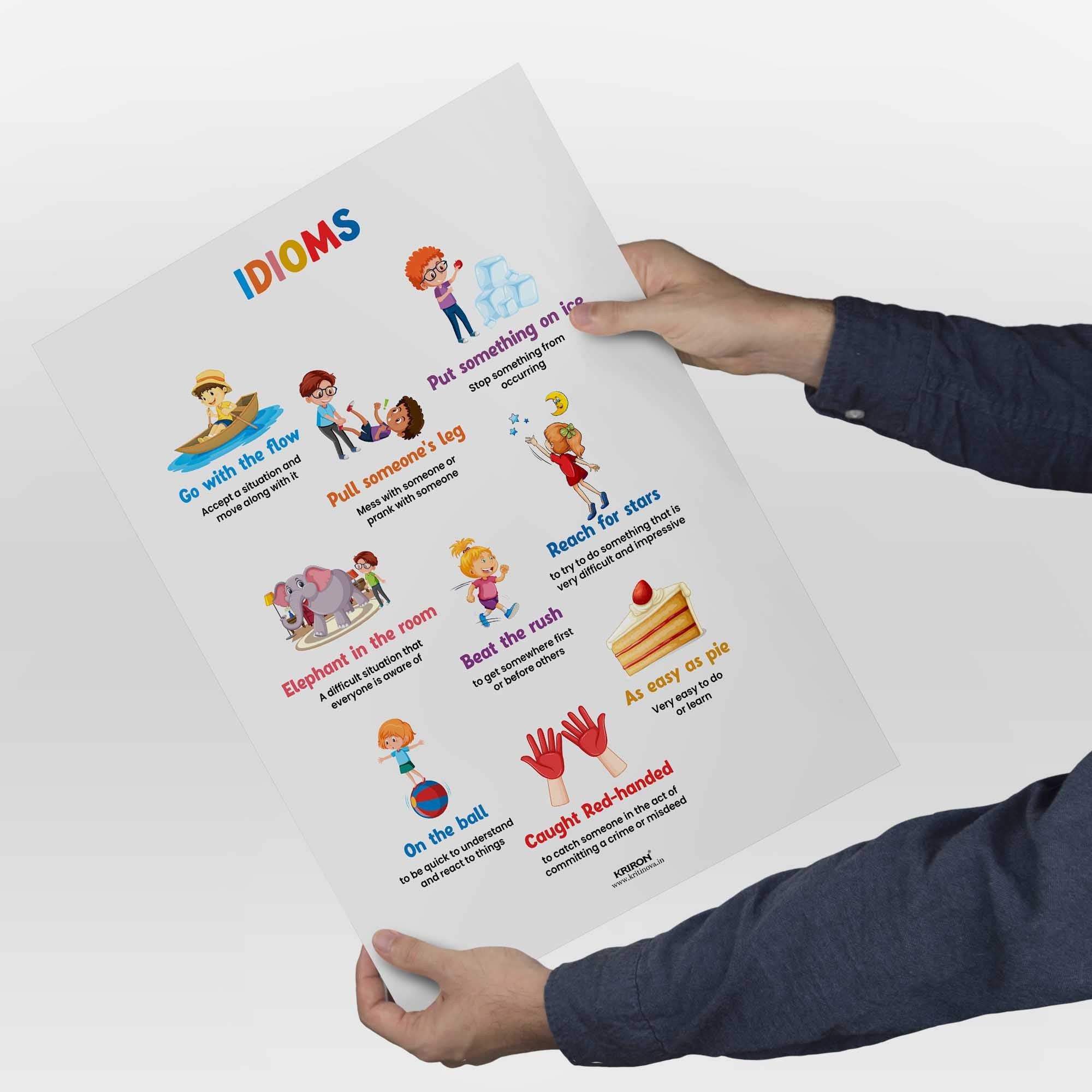 Pack of 4 - Idioms, Vocabulary Poster, Educational English Poster, Kid ...