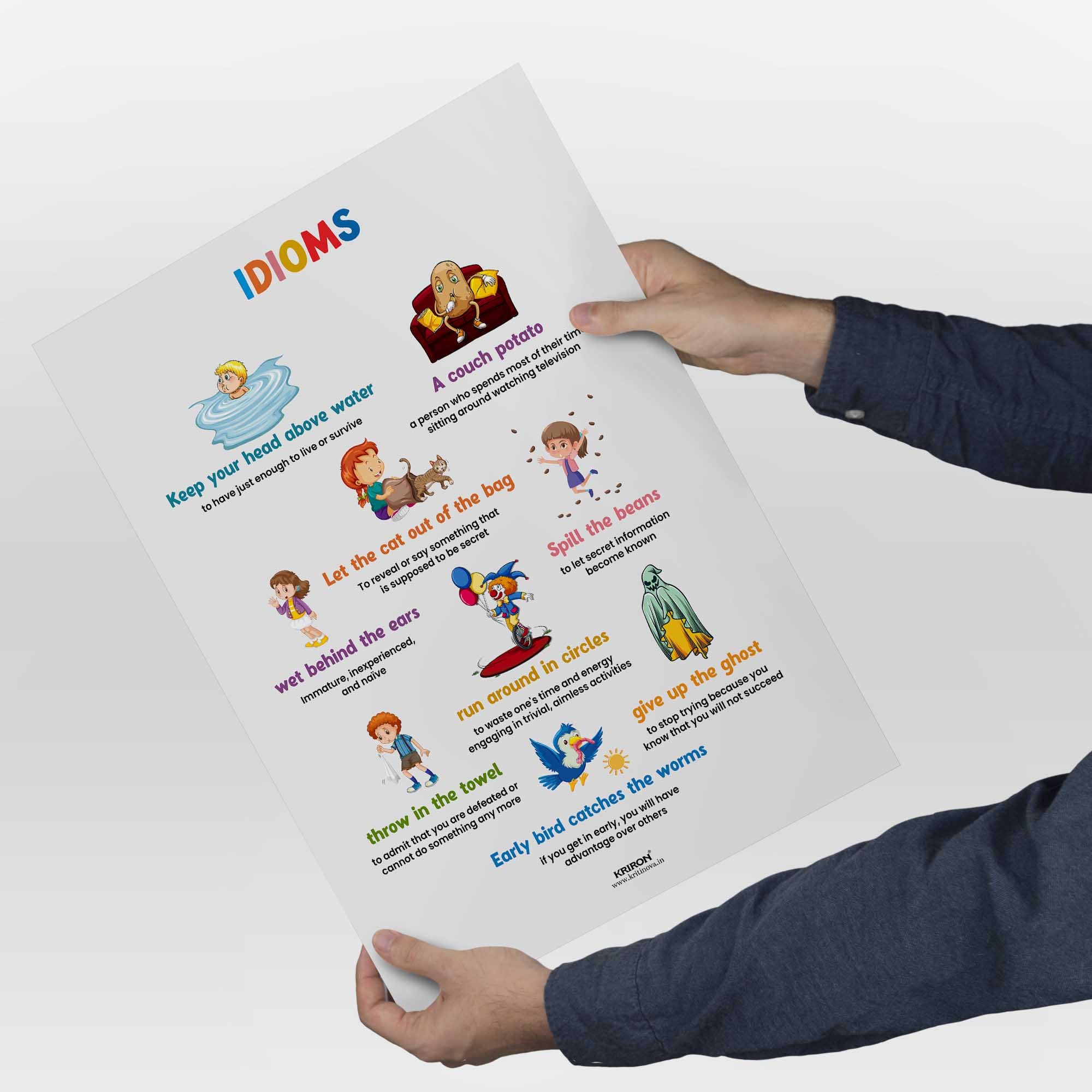 Pack of 4 - Idioms, Vocabulary Poster, Educational English Poster, Kid ...