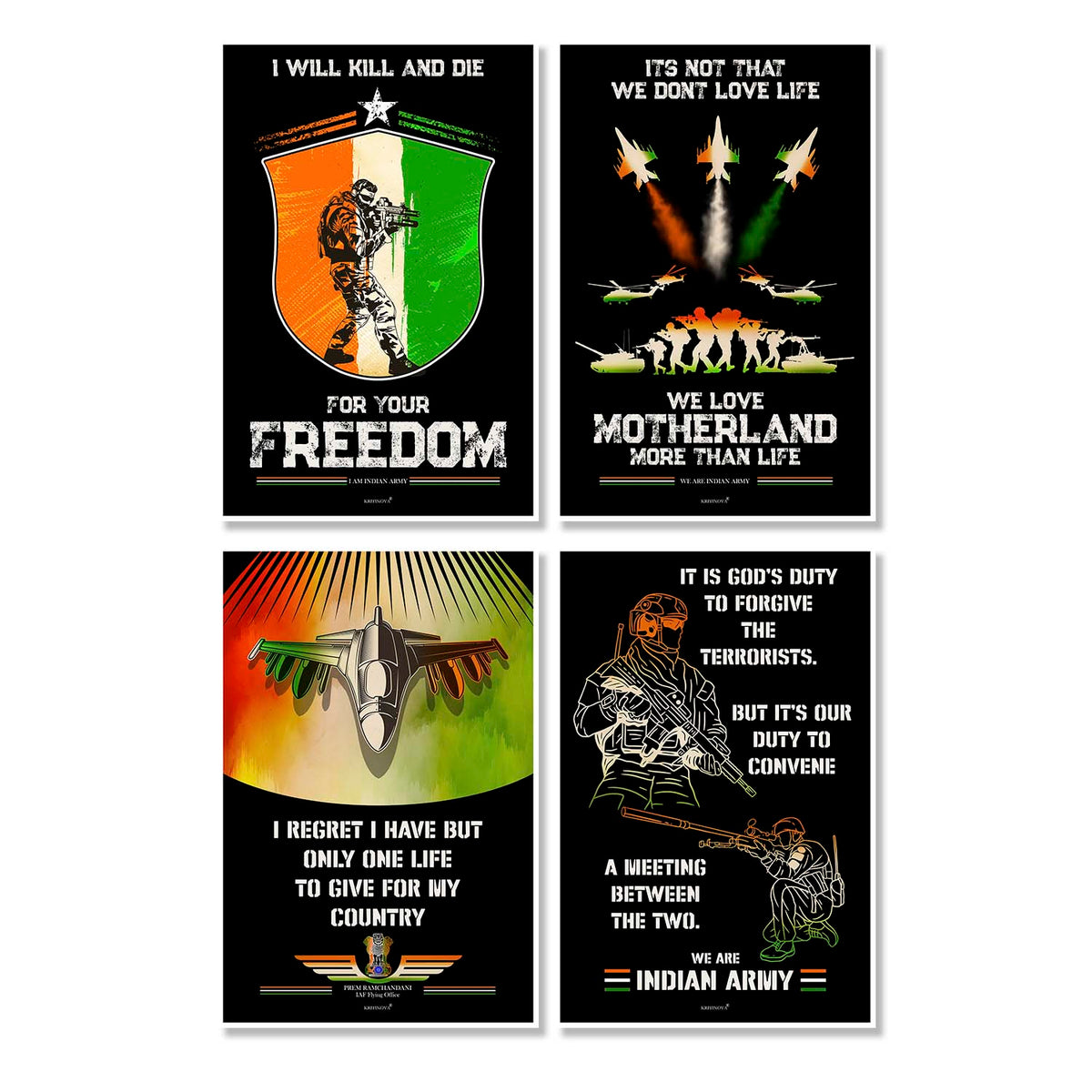 Complete set of 12 Indian Army Posters, Patriotic Poster, Armed Forces ...