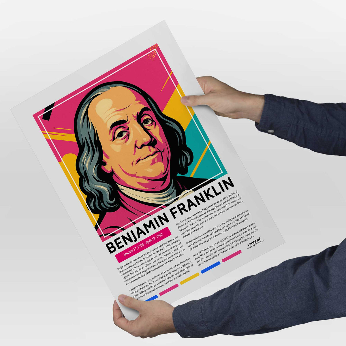 Benjamin Franklin Poster | Inspirational Wall Art | Famous Scientist P ...