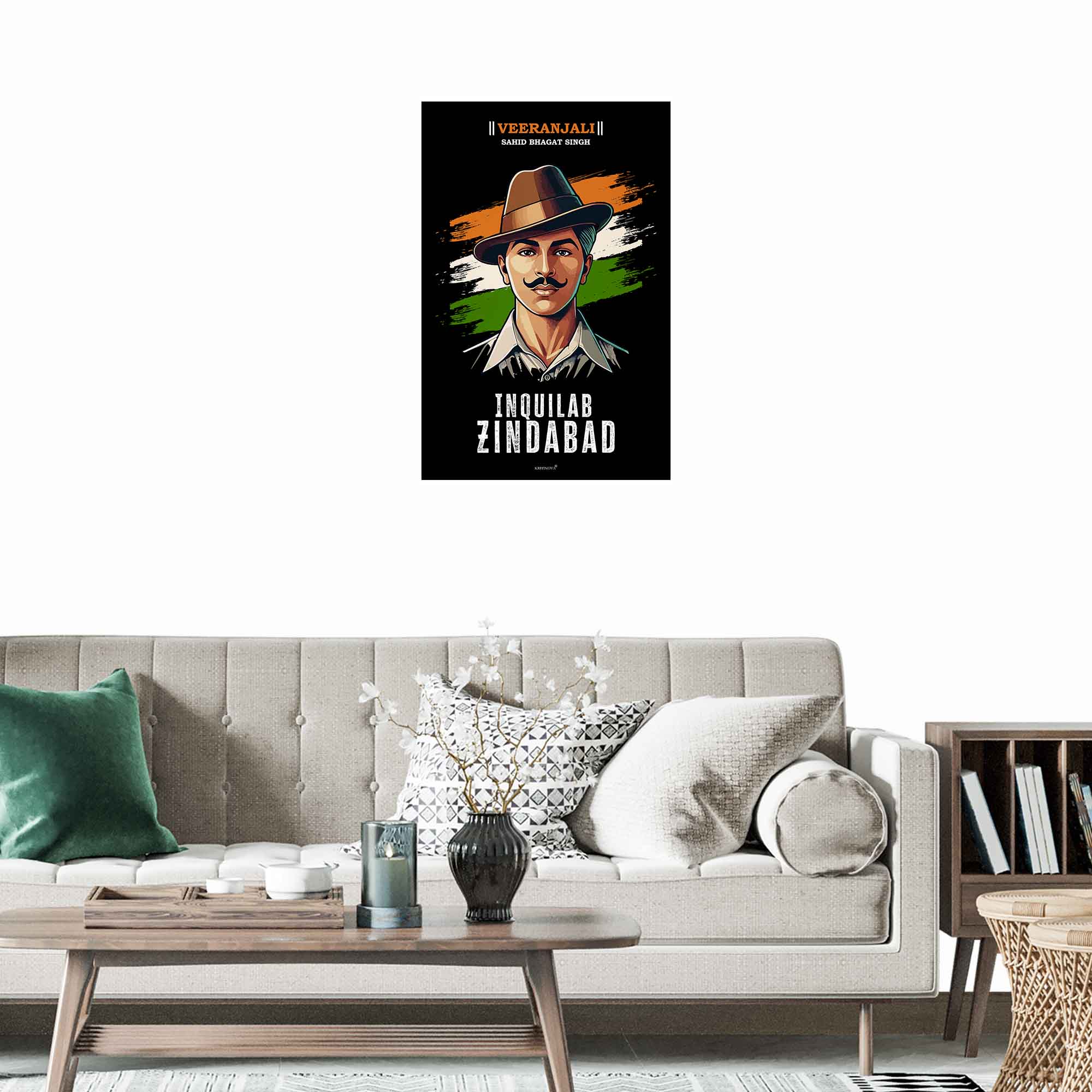 VIRANJALI, Sahid Bhagat Singh, Freedom Fighter Wall Art, Inquilab Zind ...