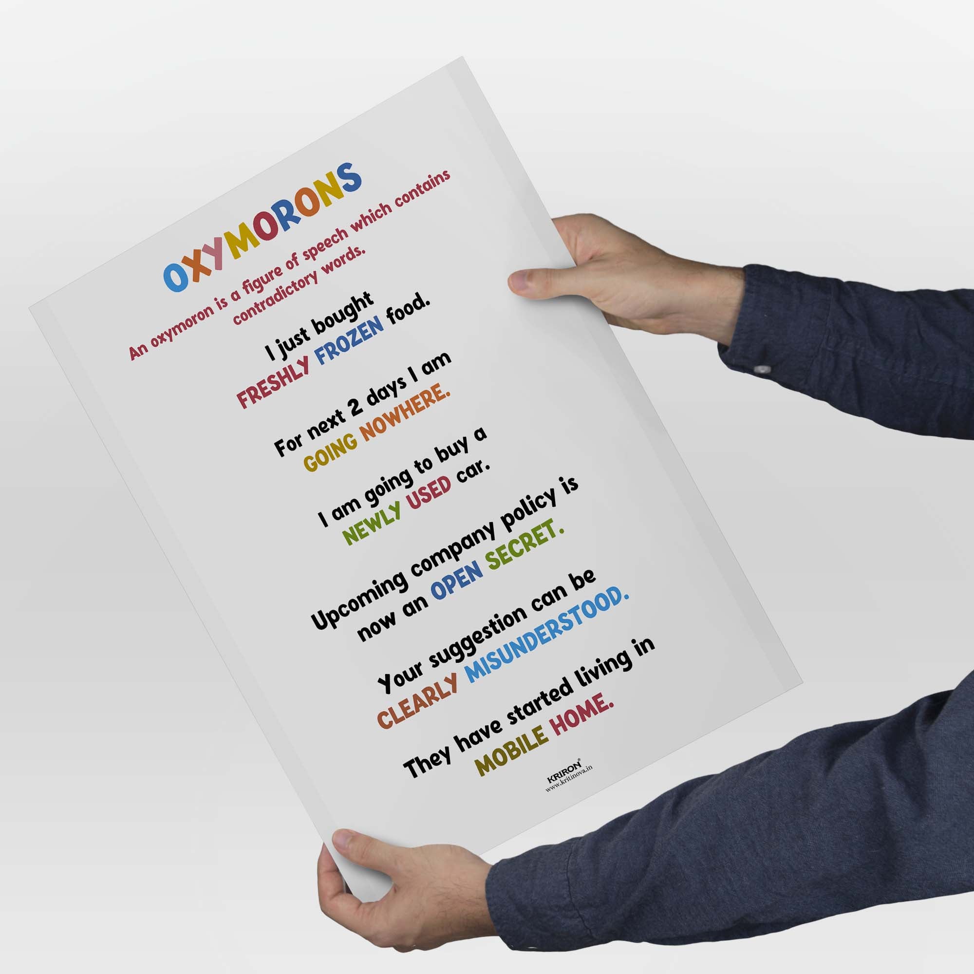 Funny Oxymoron Part 3, Educational English Poster, Kids Room Decor, Cl ...