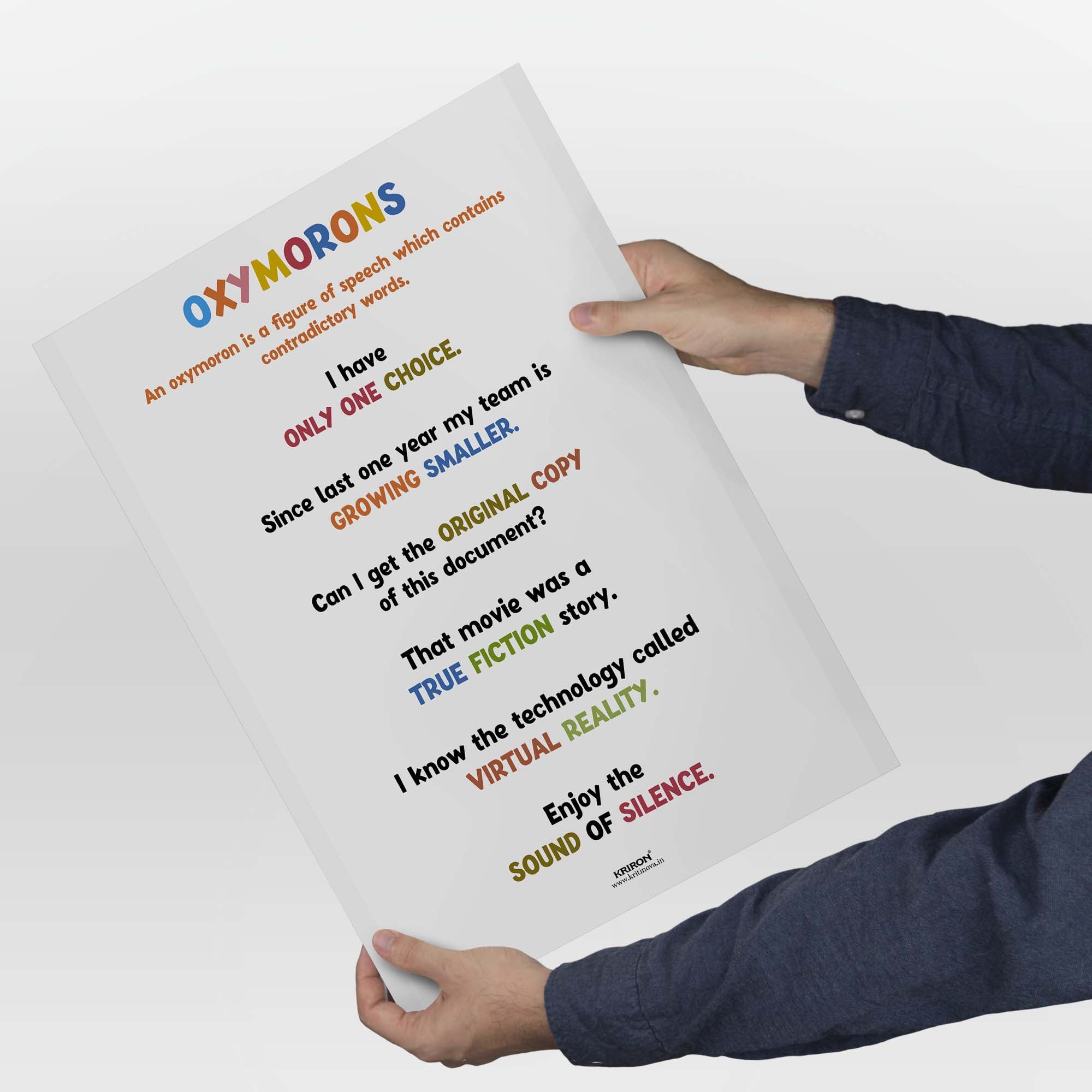 Funny Oxymoron Part 1, Educational English Poster, Kids Room Decor, Cl ...