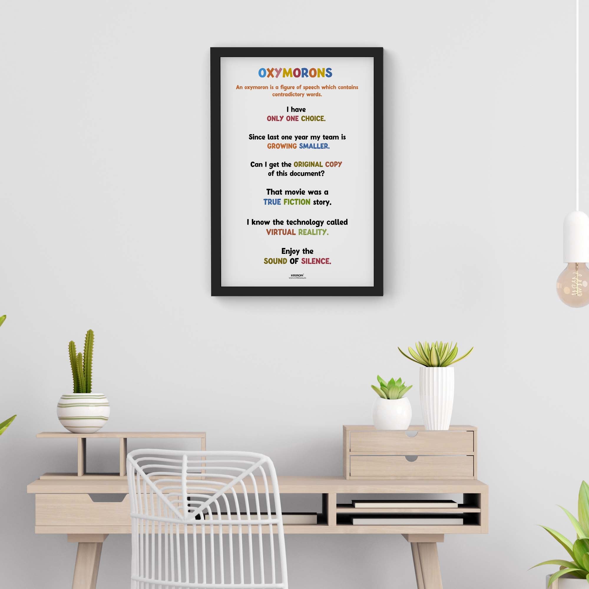 Funny Oxymoron Part 1, Educational English Poster, Kids Room Decor, Cl ...