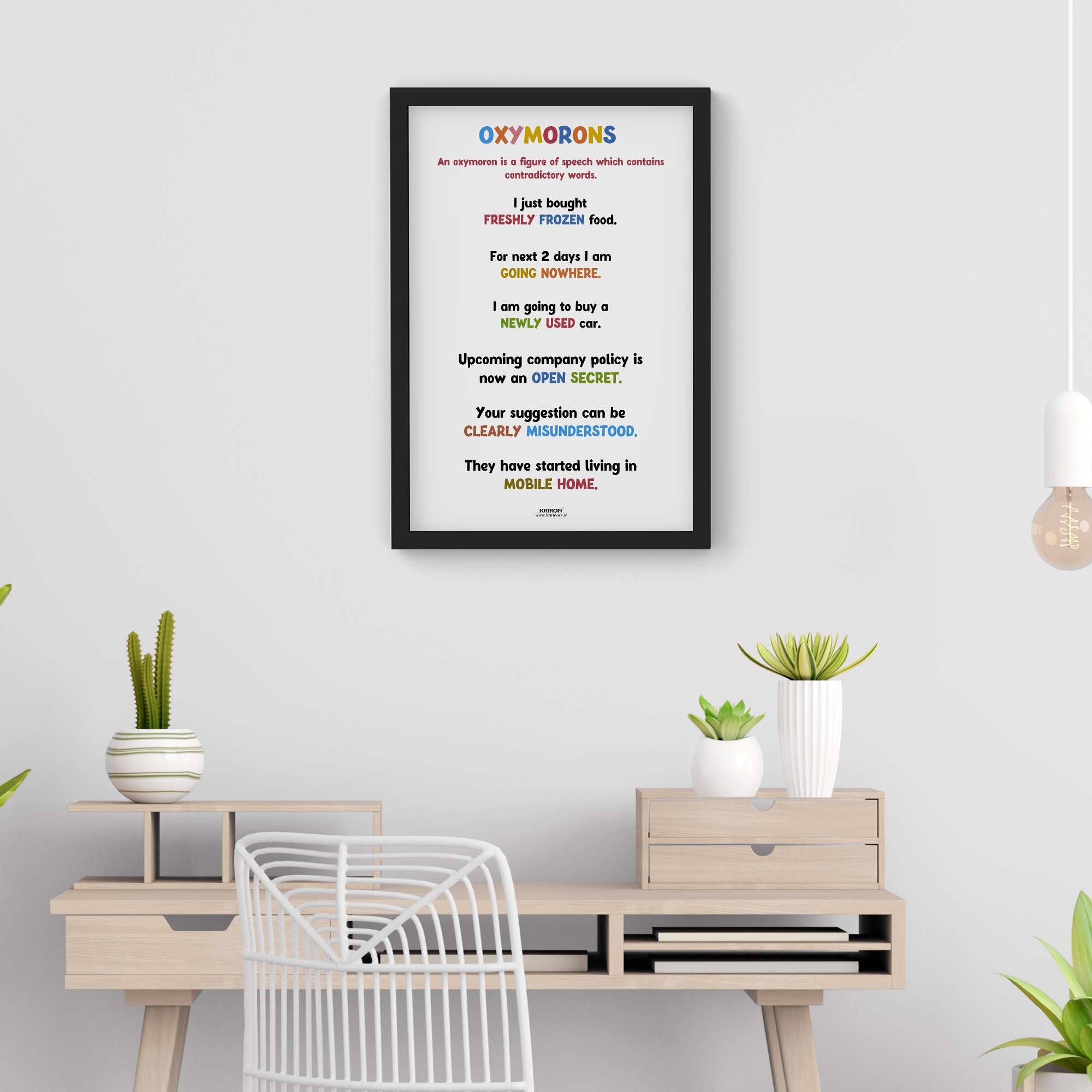 Funny Oxymoron Part 3, Educational English Poster, Kids Room Decor, Cl ...