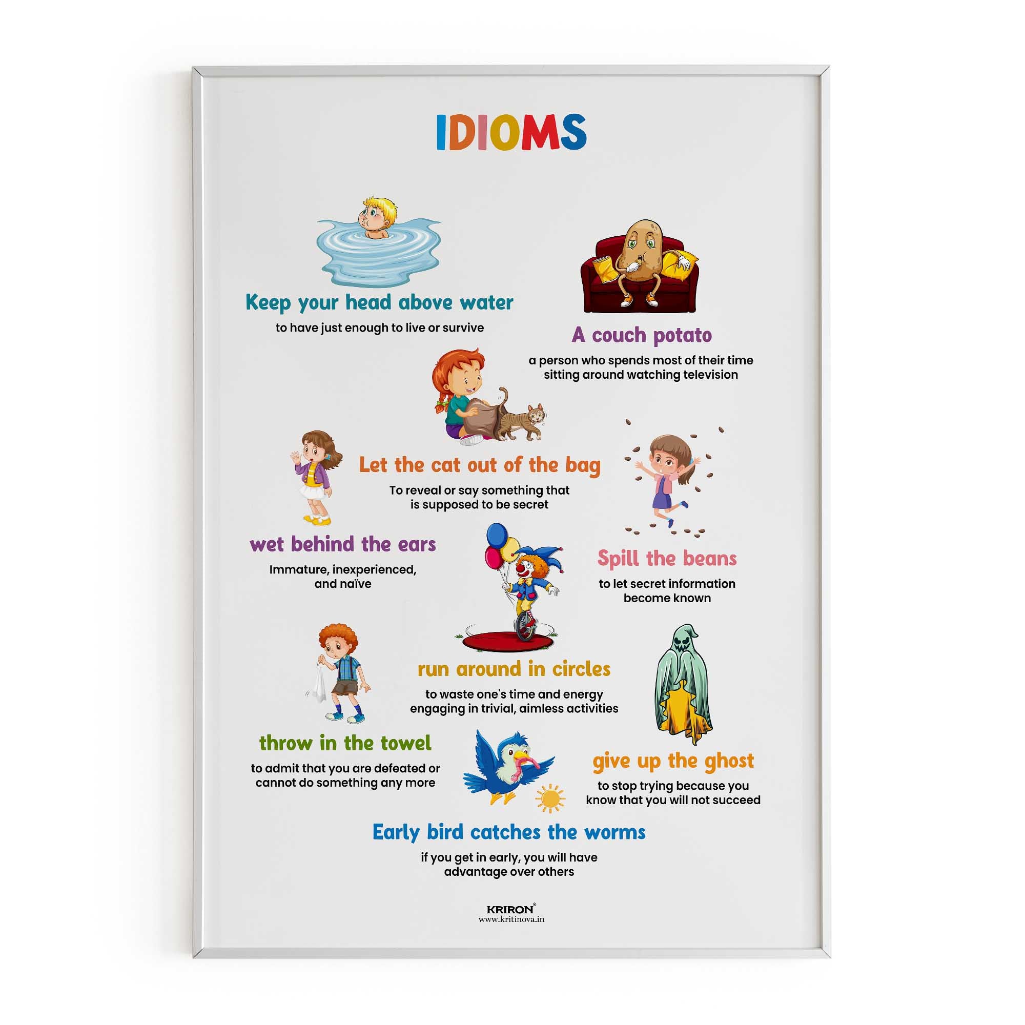 Idioms Part 4, Vocabulary Poster, Educational English Poster, Kids Roo ...
